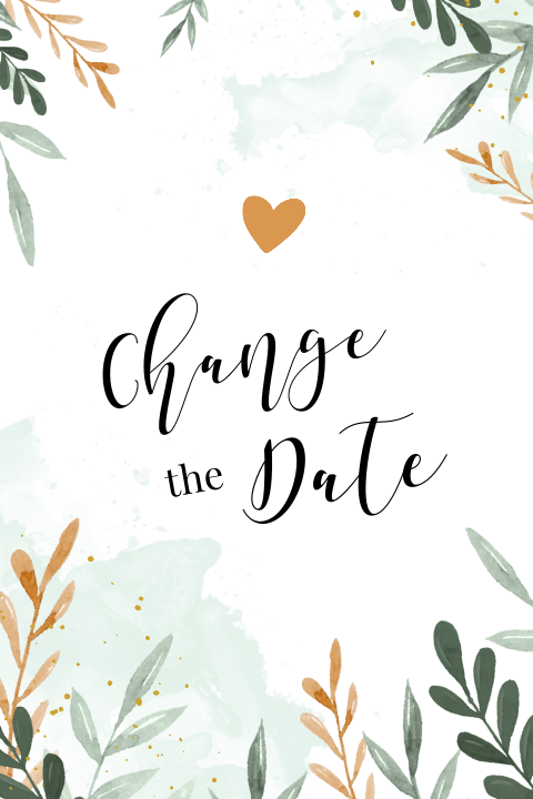 Change the Date kaarten | Laat de nieuwe trouwdatum weten | Pretty Orange